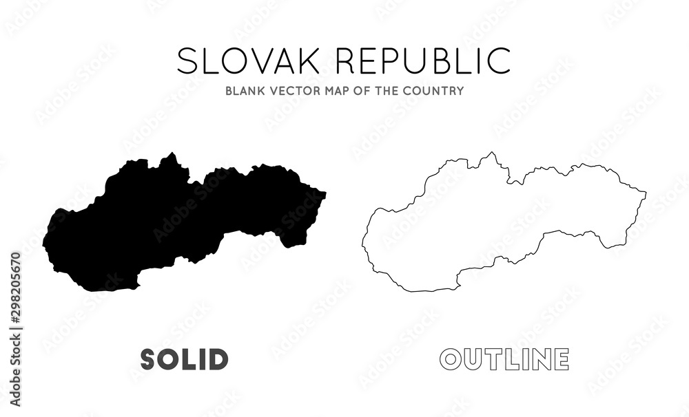 Slovakia map. Blank vector map of the country. Borders of Slovakia for ...