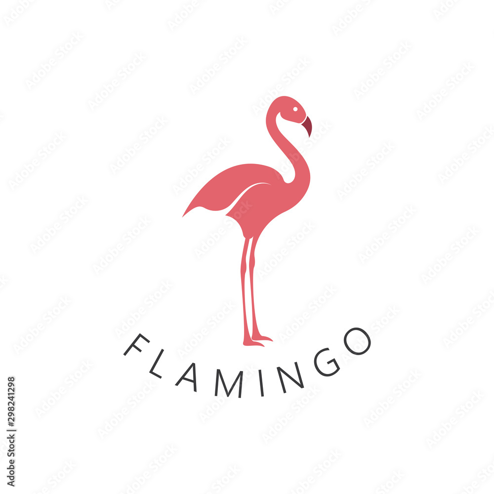 Flamingo bird logo design concept template vector Stock Vector | Adobe ...