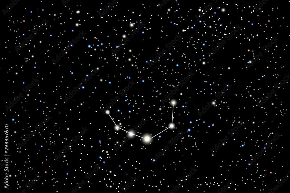 Vector illustration of the constellation Corona Borealis (Northern ...
