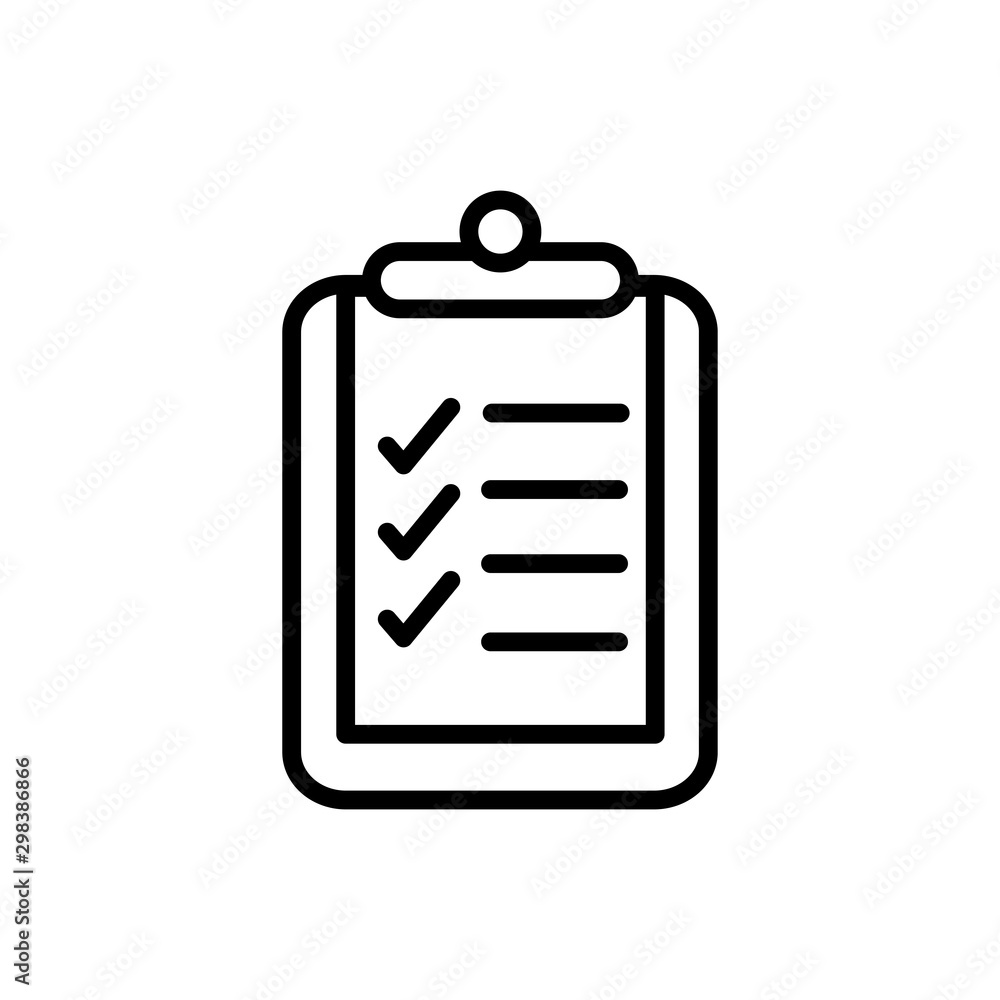 clipboard check mark delivery icon thick line Stock Vector | Adobe Stock