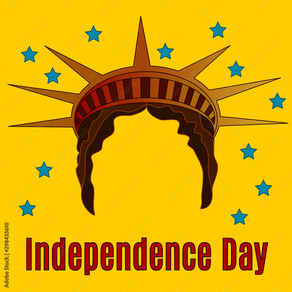 Clip art with a brown hair wig and a crown of the symbol of America of ...