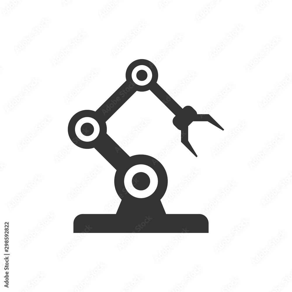 Robot arm icon in flat style. Mechanic manipulator vector illustration ...