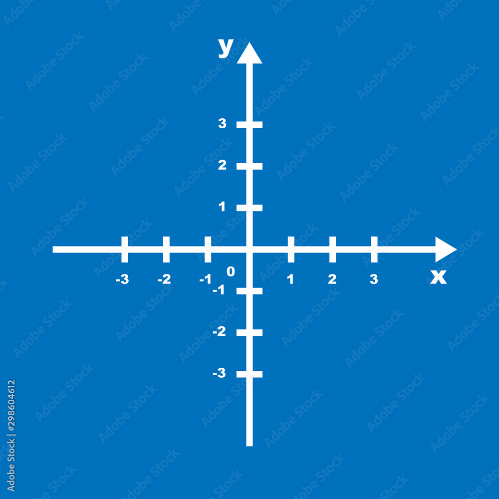 Cartesian coordinate system plane chart axis diagram white. Graph arrow ...