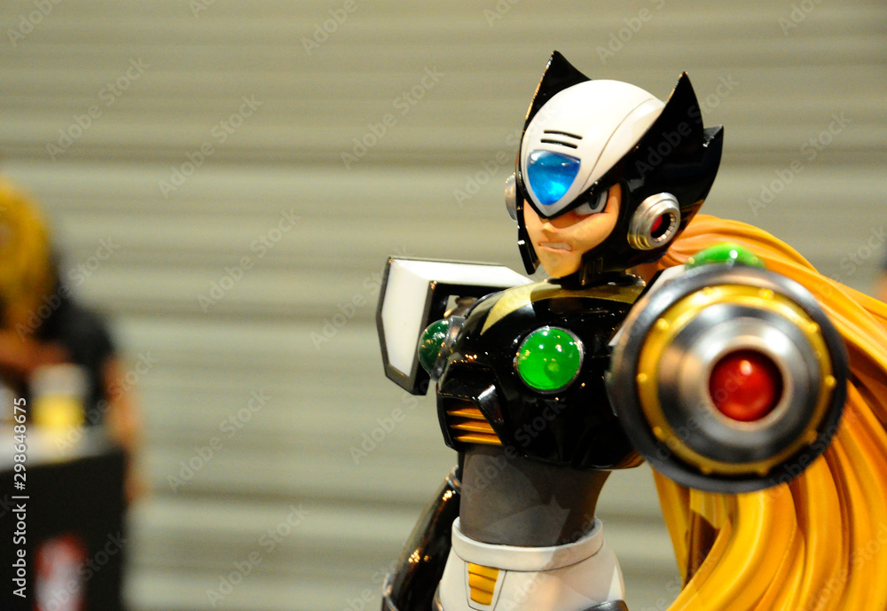 KUALA LUMPUR, MALAYSIA -APRIL 7, 2018: Mega Man scale model fictional ...