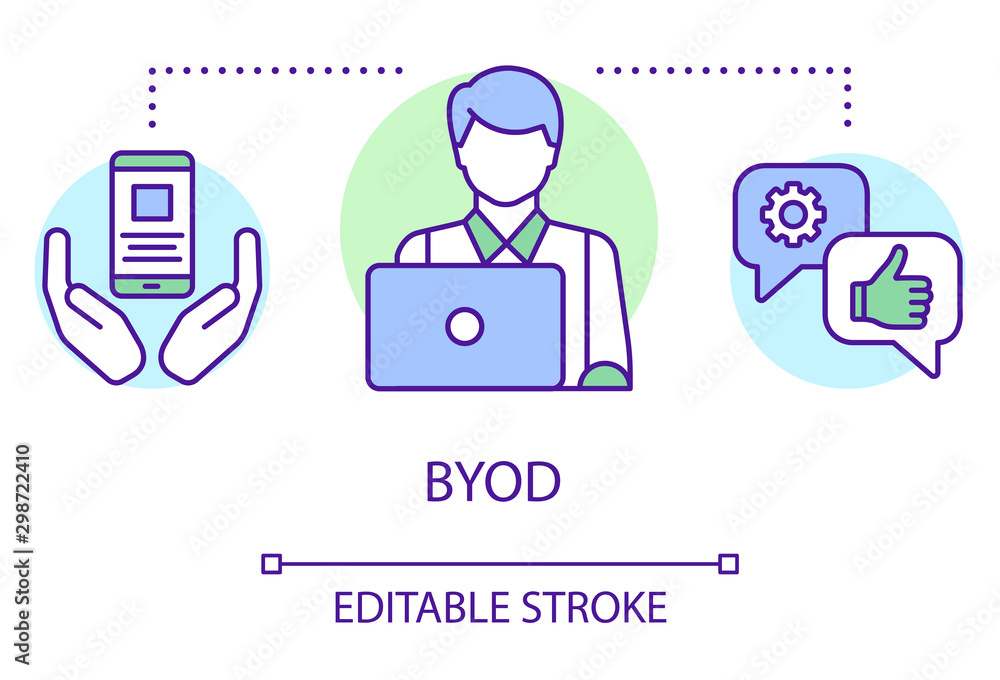 BYOD concept icon. Software programming idea thin line illustration ...