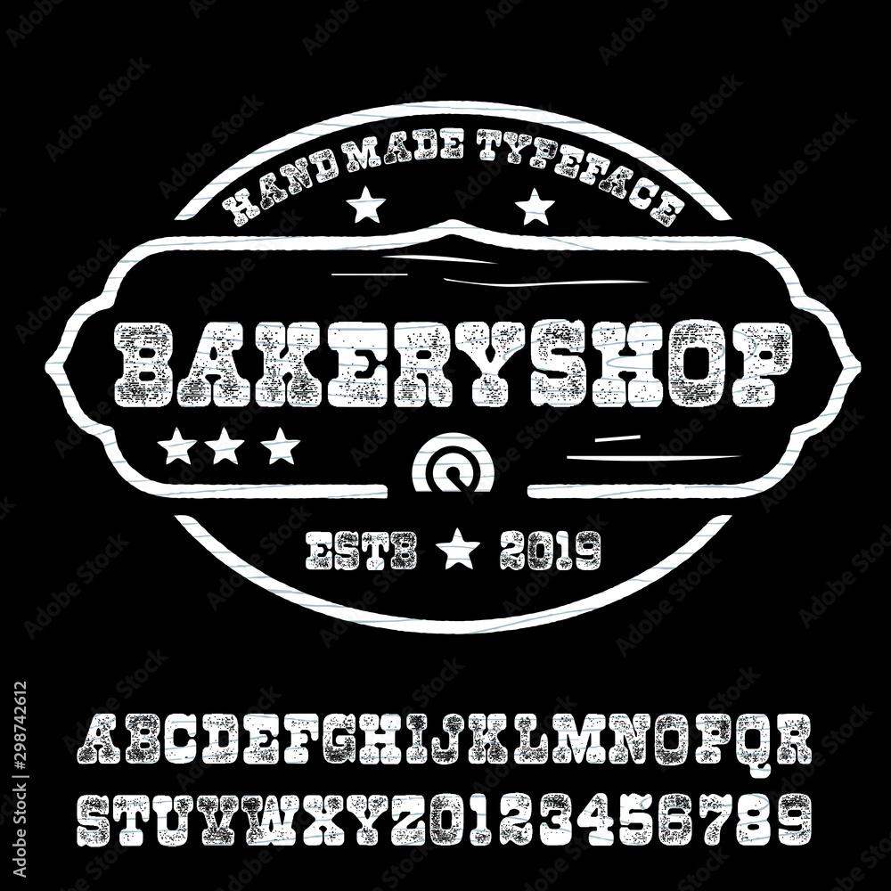 Hand Made Bakery Font custom handwritten alphabet. Original Letters and ...