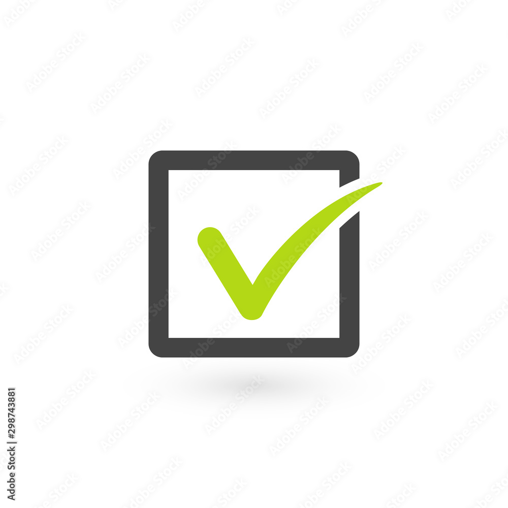 Green check mark icon in square box, Stock Vector illustration isolated ...