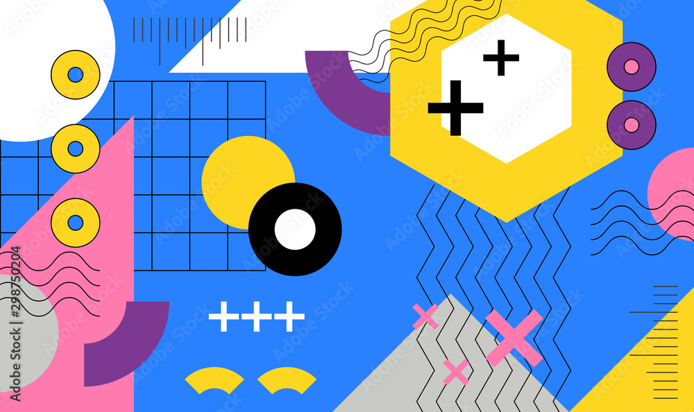 Mega set of memphis design elements, template for your project. Big ...