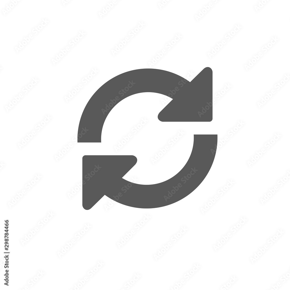 Refresh, Rotation loop icon vector isolated on white background, Reload ...