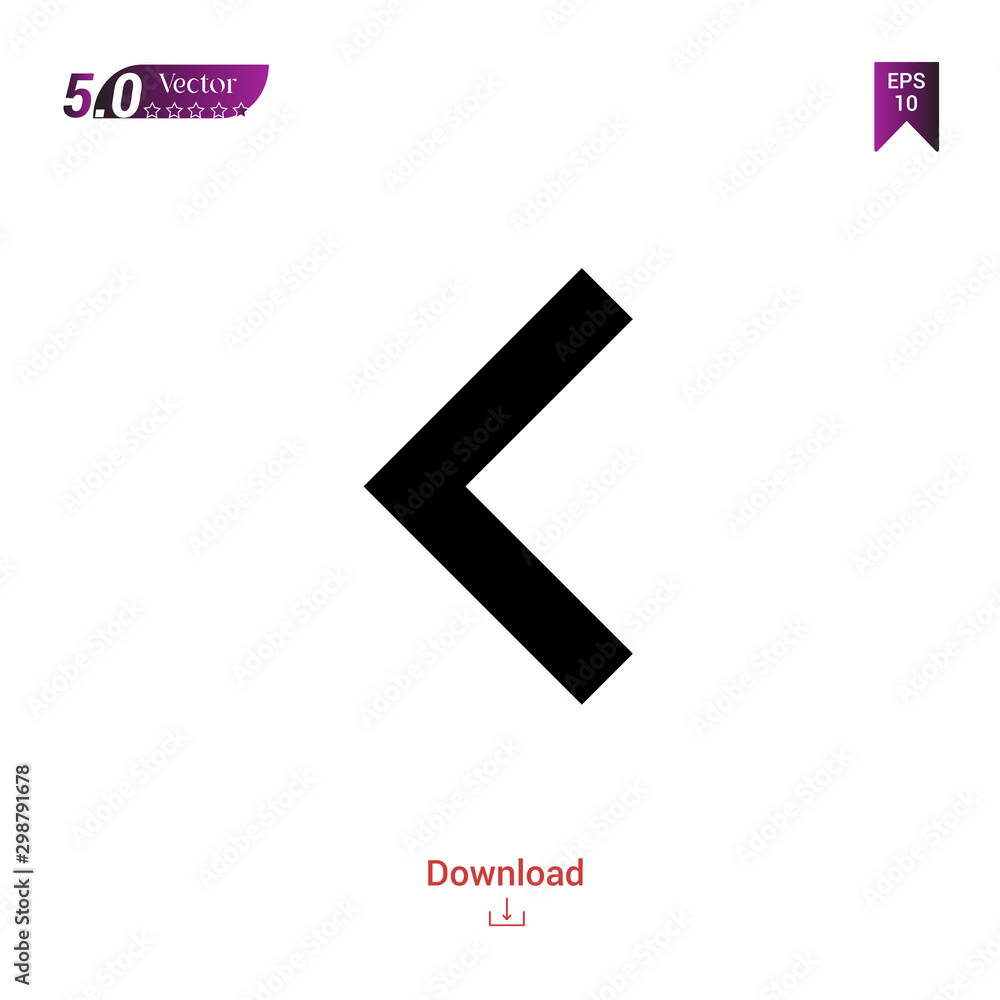 Outline Black keyboard-left-arrow-button icon vector isolated on white ...