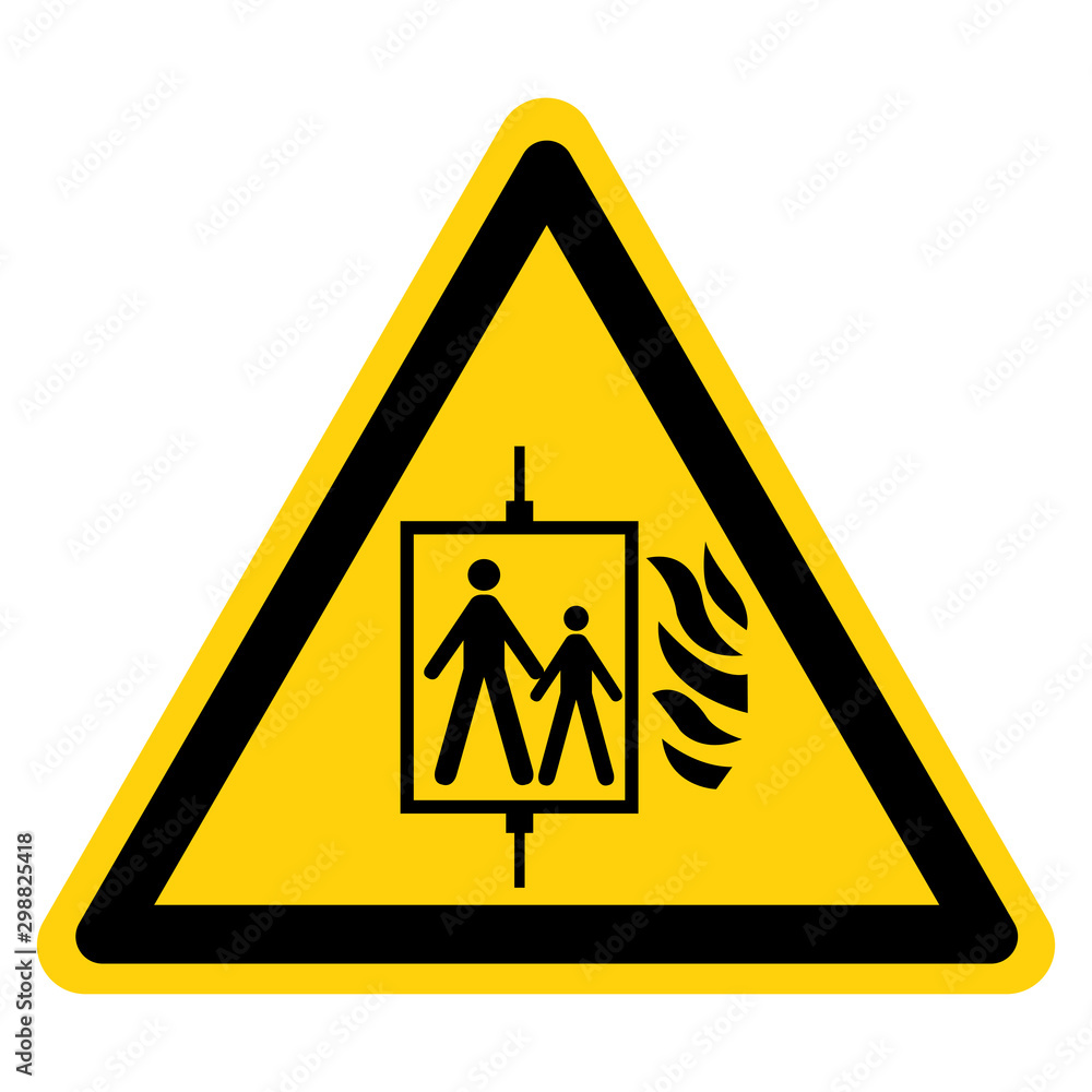 Warning In Case Of Fire Do Not Use Lift Symbol Sign, Vector ...