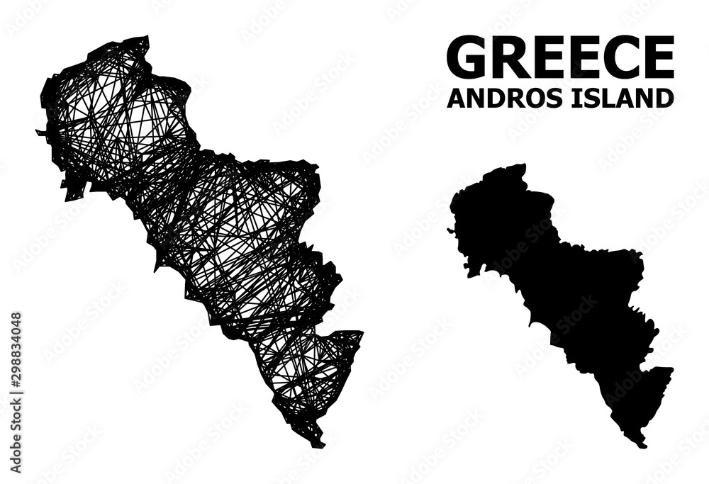 Network Map of Greece - Andros Island Stock Vector | Adobe Stock