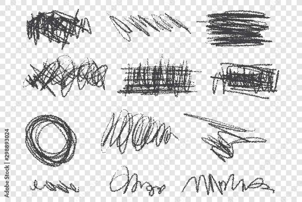 Grunge scribbles vector illustrations set Stock Vector | Adobe Stock