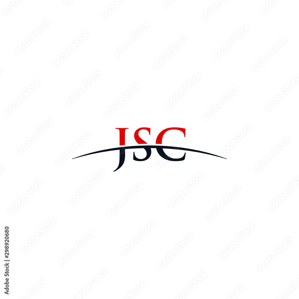 Initial letter JSC, overlapping movement swoosh horizon logo company ...
