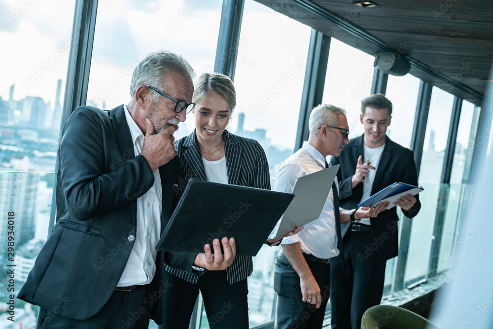 Meeting and discussion concept.business people communicating in office ...