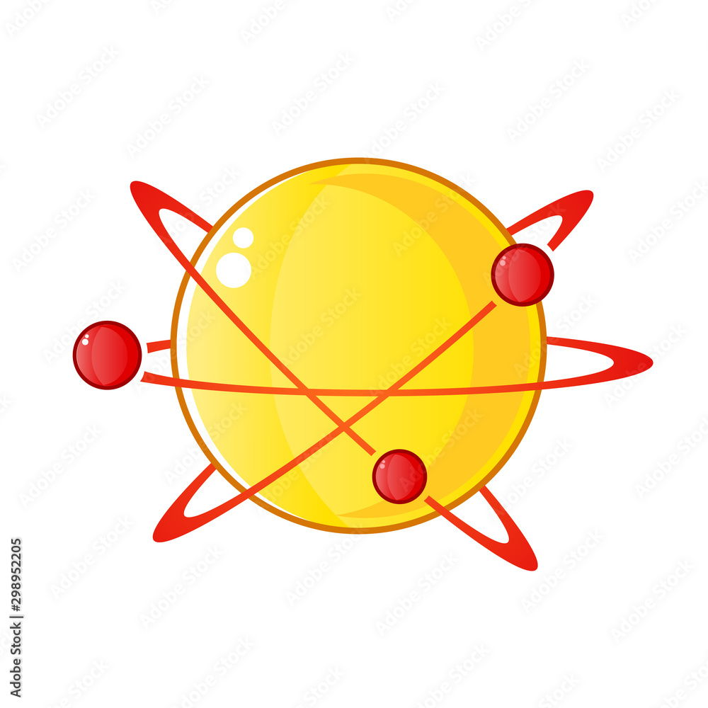 atom logo vector cartoon illustration Stock Vector | Adobe Stock