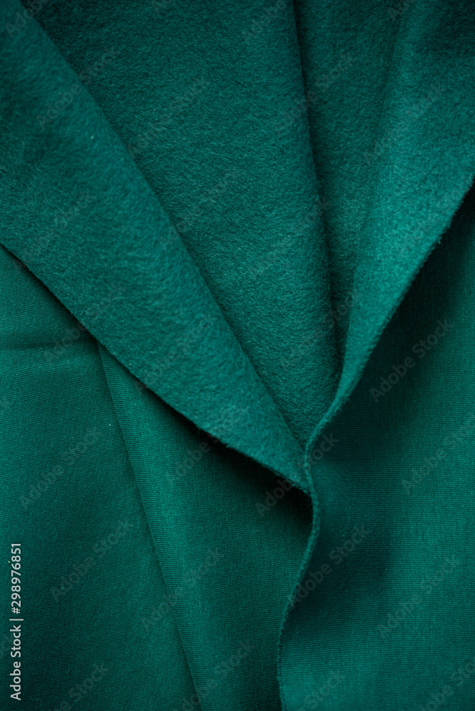 industrial scraps of fabric. Folds of cotton fabric. warm coat ...