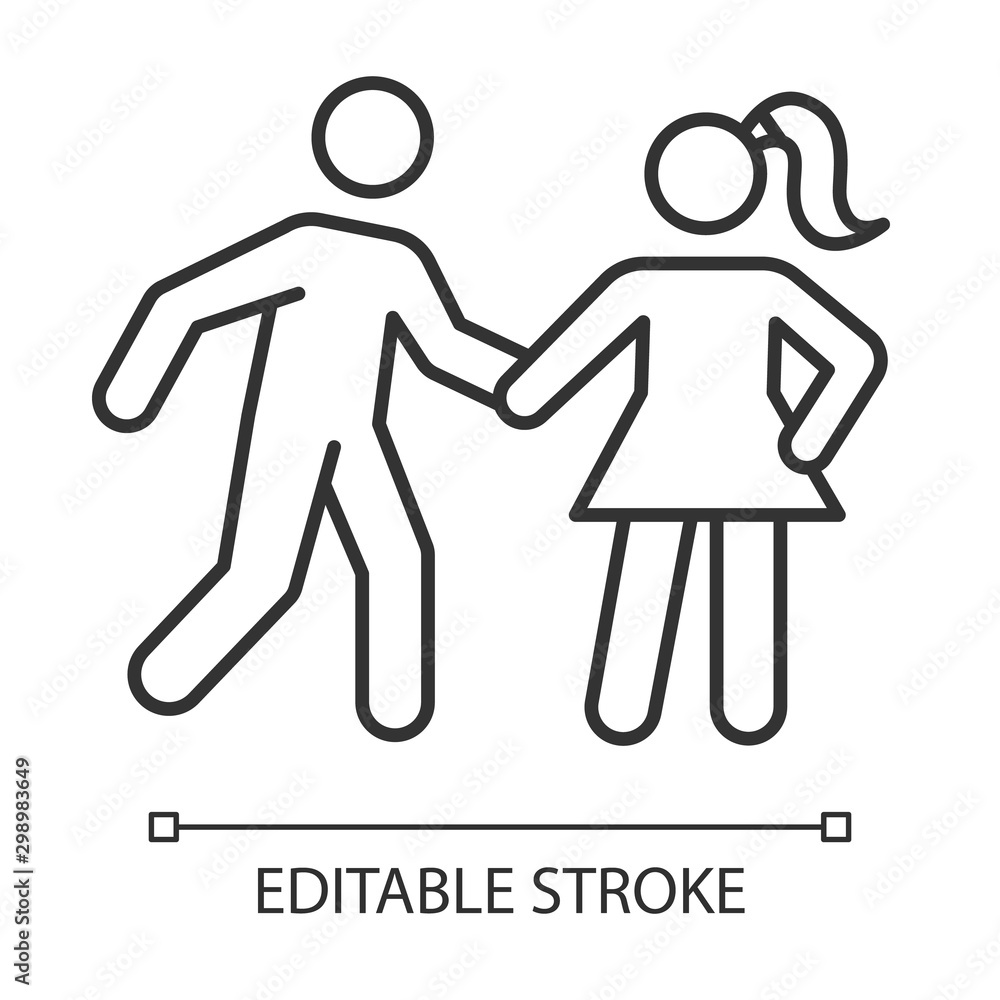 Stock-Vektorgrafik „Date rape linear icon. Women abuse, violent ...