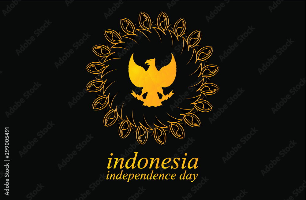 Vector Silhouette Red and White Garuda Pancasila Indonesian Simbol HUT ...