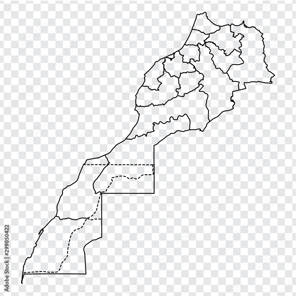 Stock-Vektorgrafik „Blank map Kingdom of Morocco. High quality map of ...