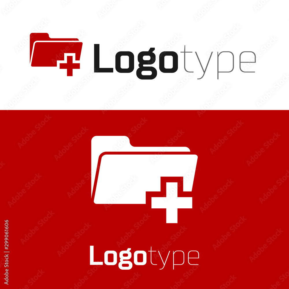 Red Add new folder icon isolated on white background. New folder file sign. Copy document icon ...