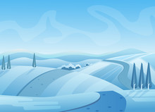 Blue Winter Landscape Art Free Stock Photo - Public Domain Pictures