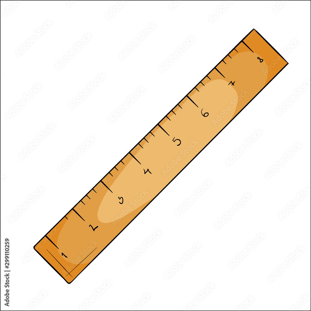 Ruler hand drawn. Vector Cartoon Ruler Stock Vector | Adobe Stock