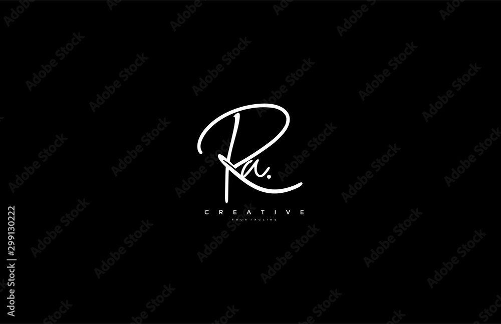 Letter Ra Logo Manual Elegant Minimalism Signature Logo Design Stock ...