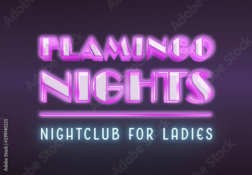 Neon Nightclub Text Effect Stock Template | Adobe Stock