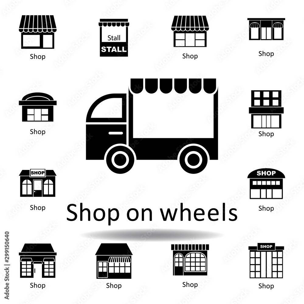 shop on wheels icon. Signs and symbols can be used for web, logo ...