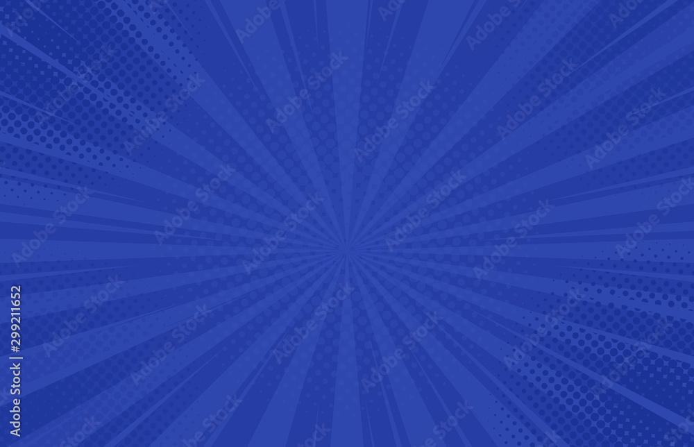 Vintage pop art blue background. Banner vector illustration Stock ...
