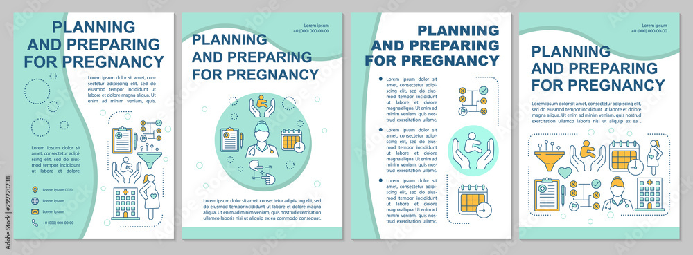 Planning and preparing for pregnancy modern brochure template. Flyer ...
