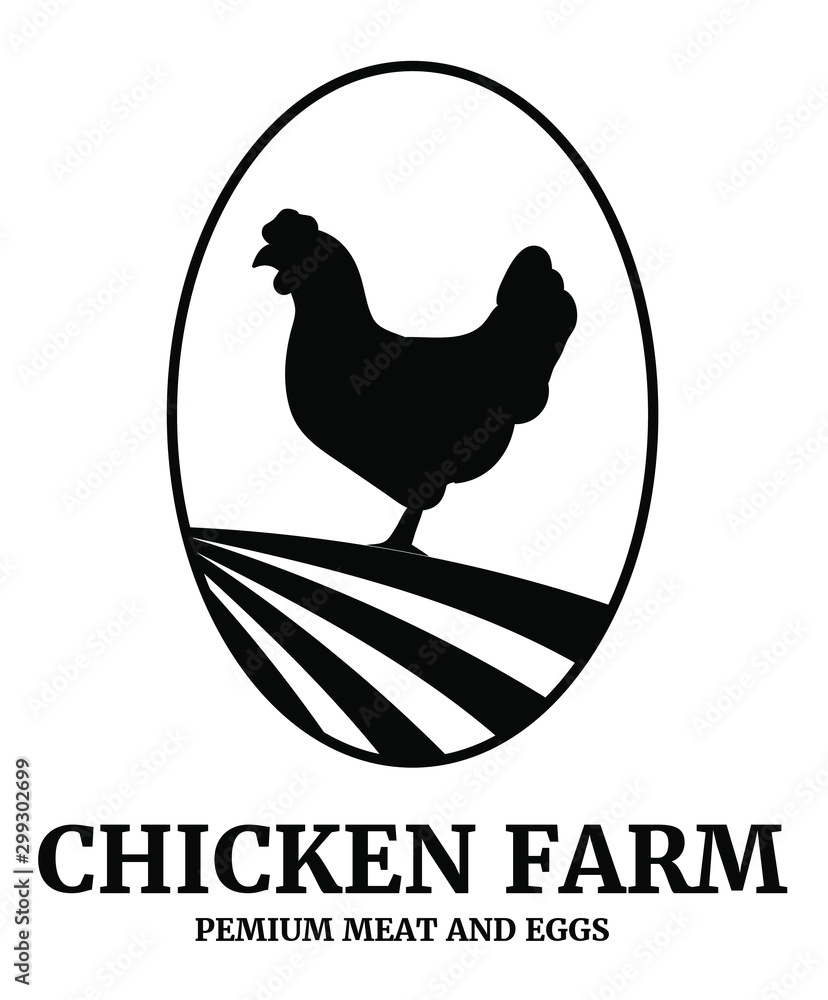 chicken farm logo vector illustration Stock Vector | Adobe Stock