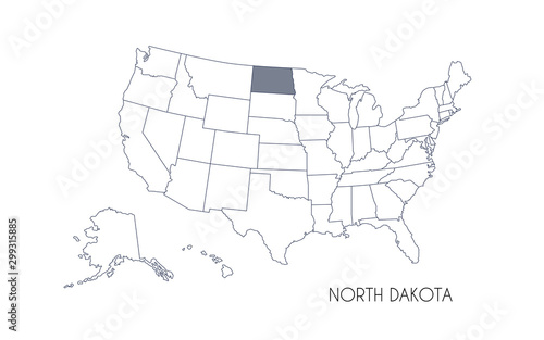 High detailed vector map - United States of America. Map with state ...