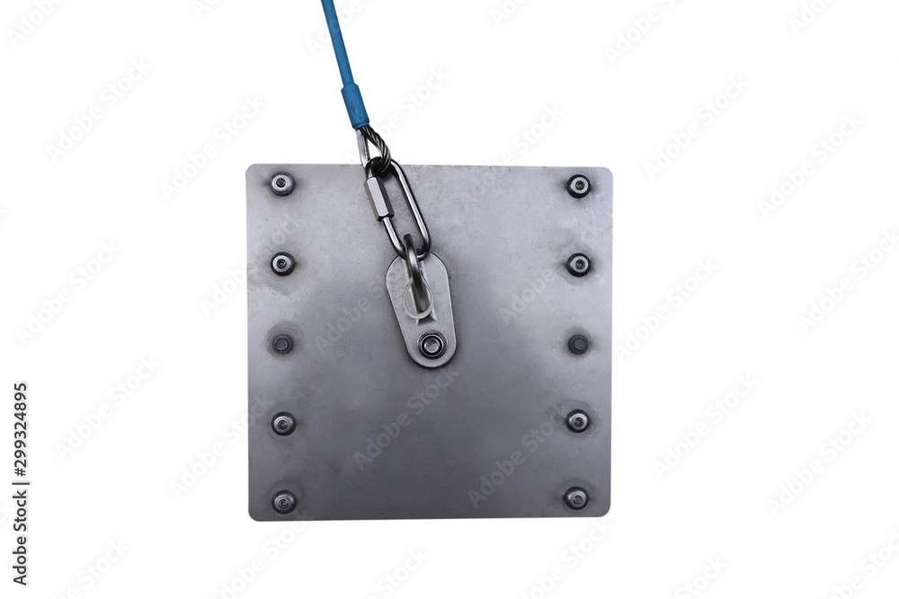 Stock-Foto „Top view picture of roof top safety fall arrest anchor ...