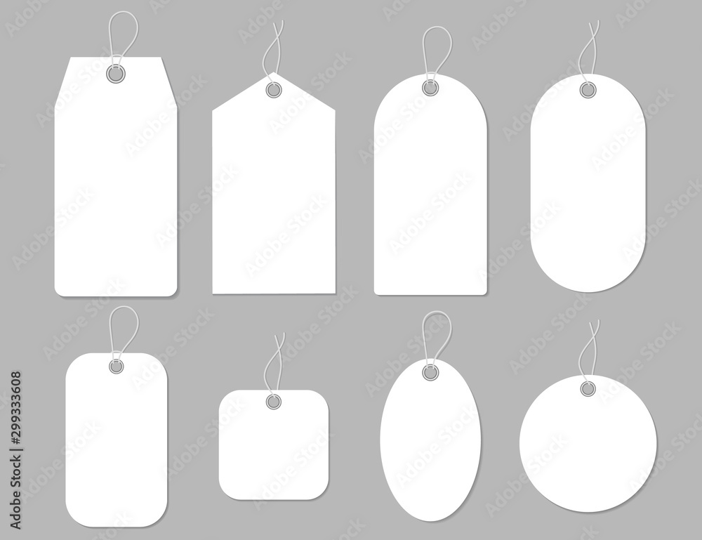 Mockup tag, paper label. Template blank tag for price shopping, hang ...
