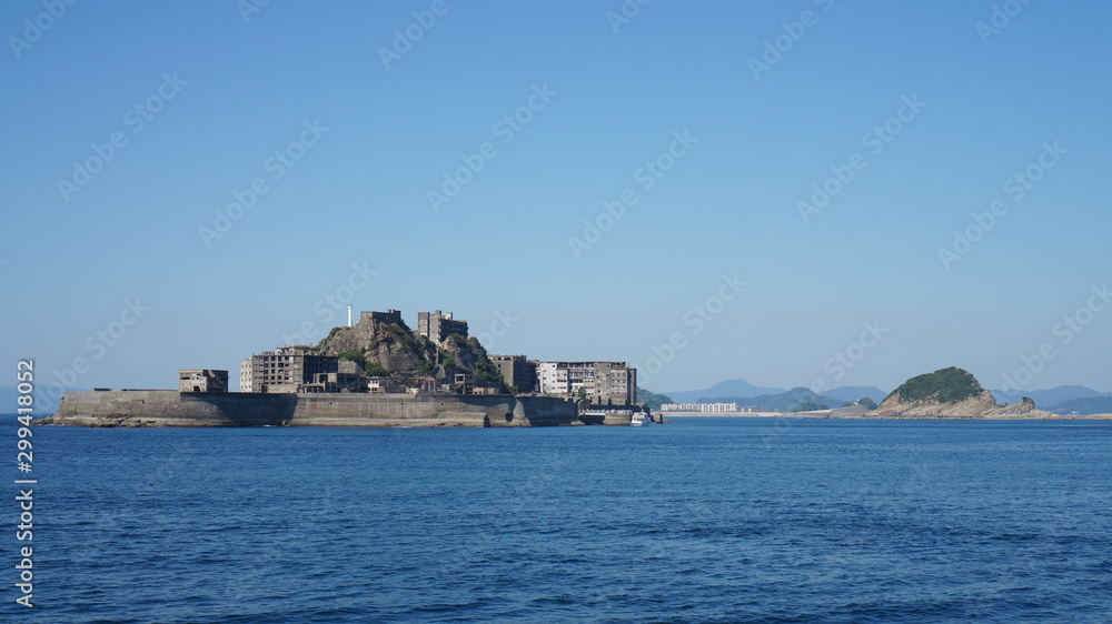 Gunkanjima is an abandoned city of a coal miners on the Hashima island ...