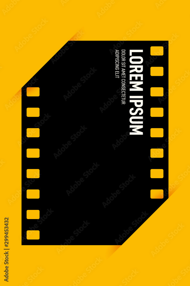 Movie and film poster design template background vintage retro style ...