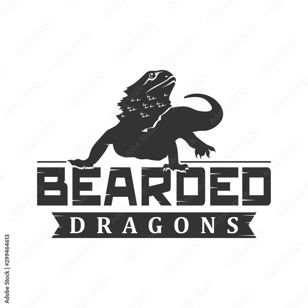Bearded dragon lizard silhouette logo icon simple minimalist design ...