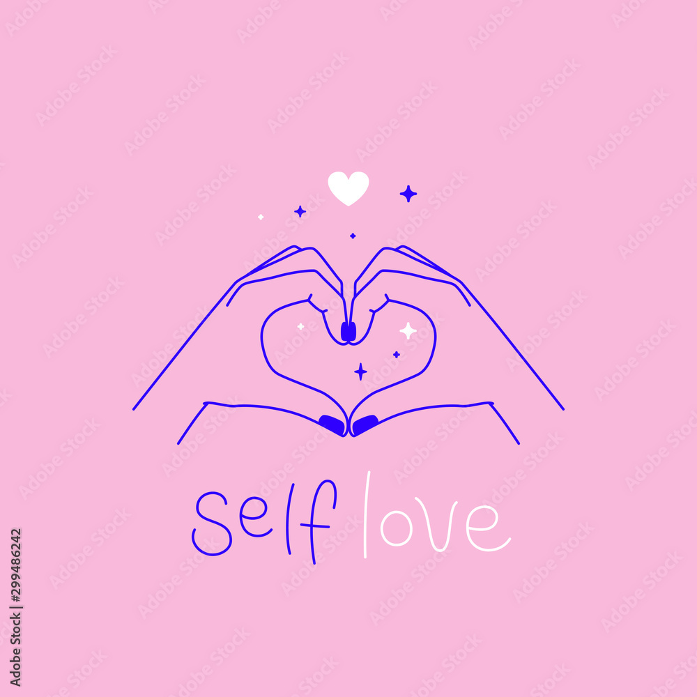 Heart made with hands - self love concept Stock Vector | Adobe Stock