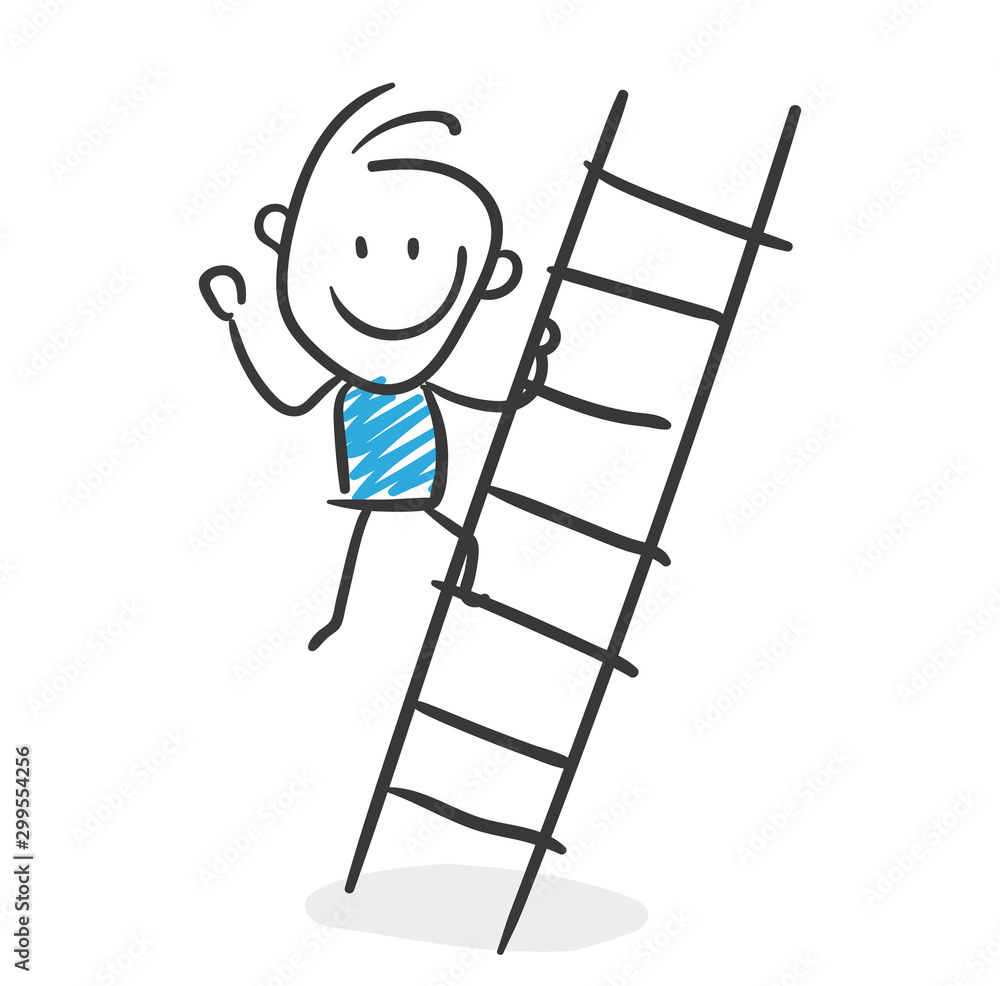 Stickman Blue: Corporate Ladder. (Nr. 171) Stock Vector | Adobe Stock