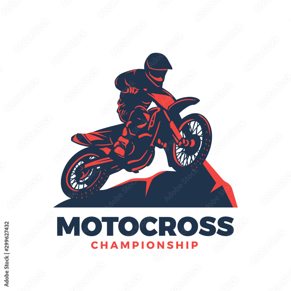Motocross Vector Logo Illustration Stock Vector | Adobe Stock