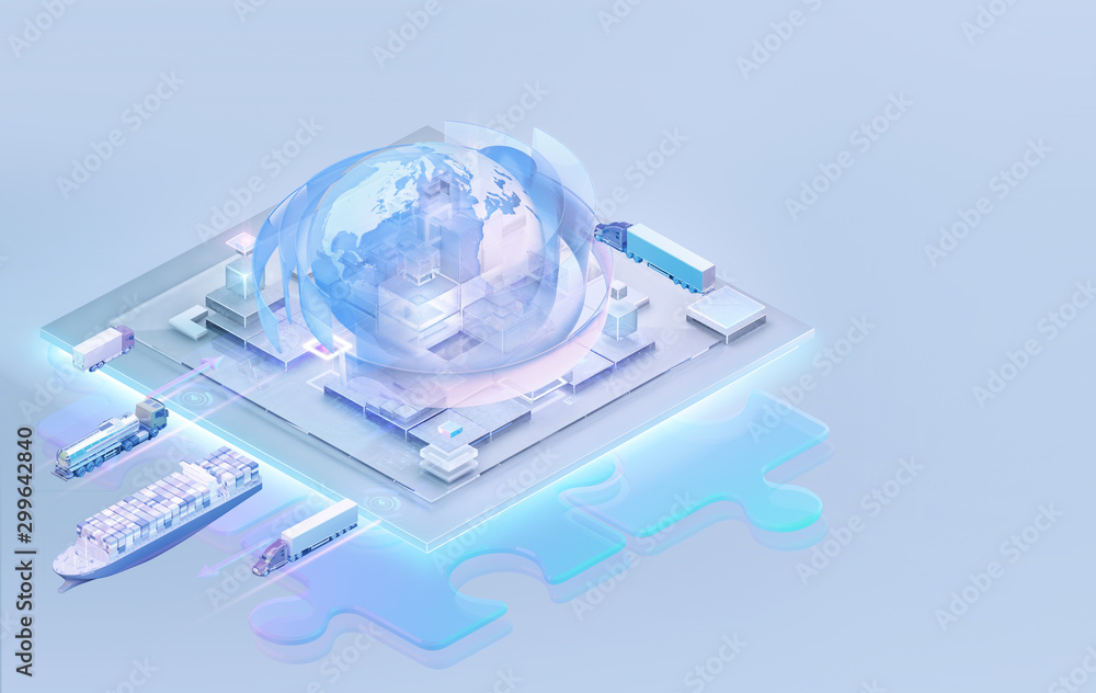 Isometric global cargo logistic website background design. Maritime ...