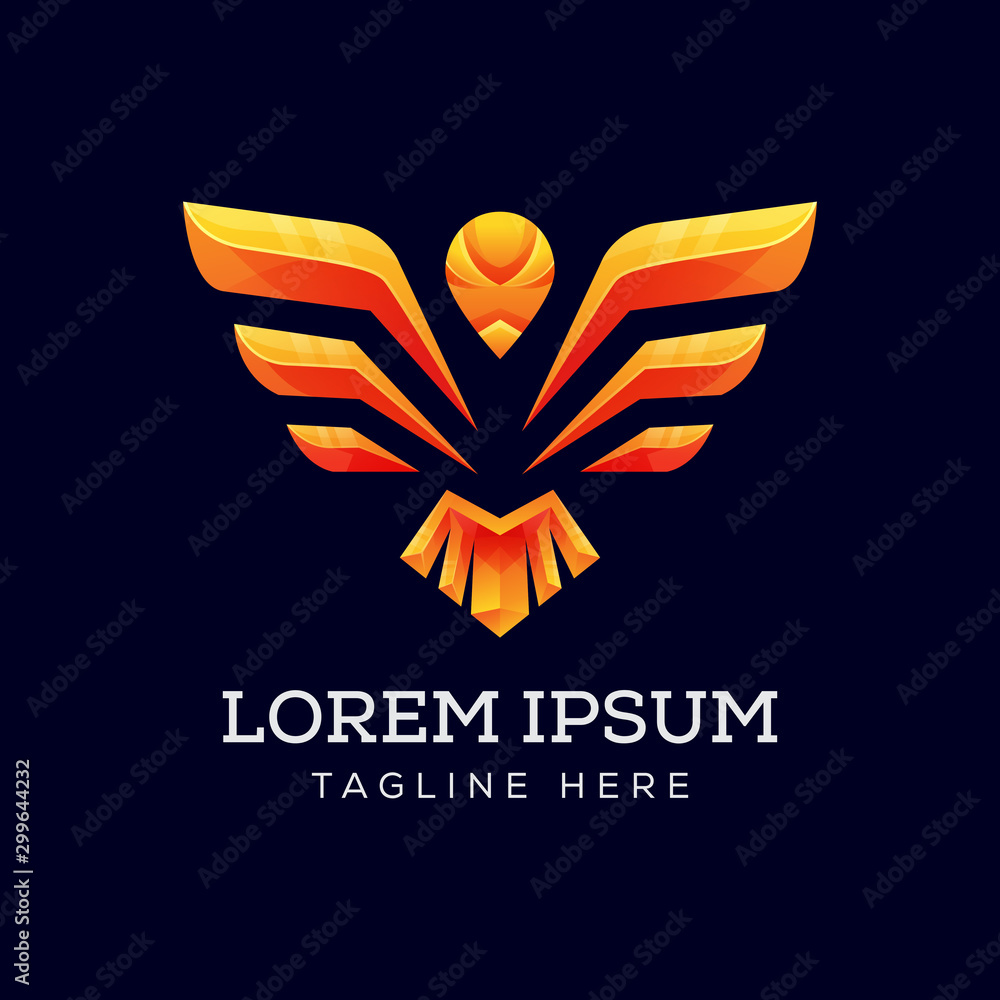 eagle wing logo, abstract army eagle flying logo template Stock Vector ...