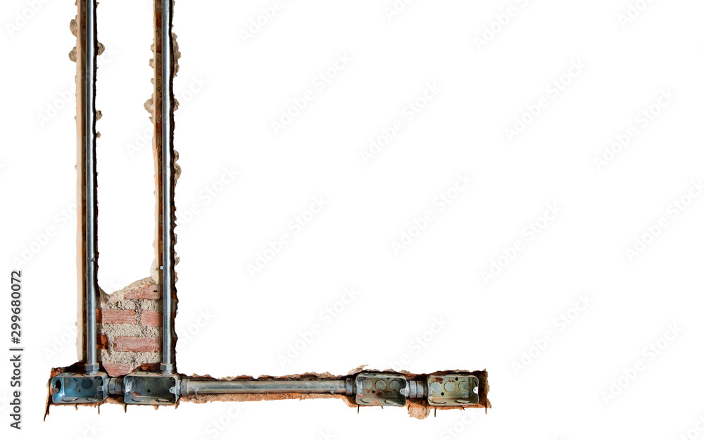 Fotografie power steel boxes and electrical metal conduit for cable or ...
