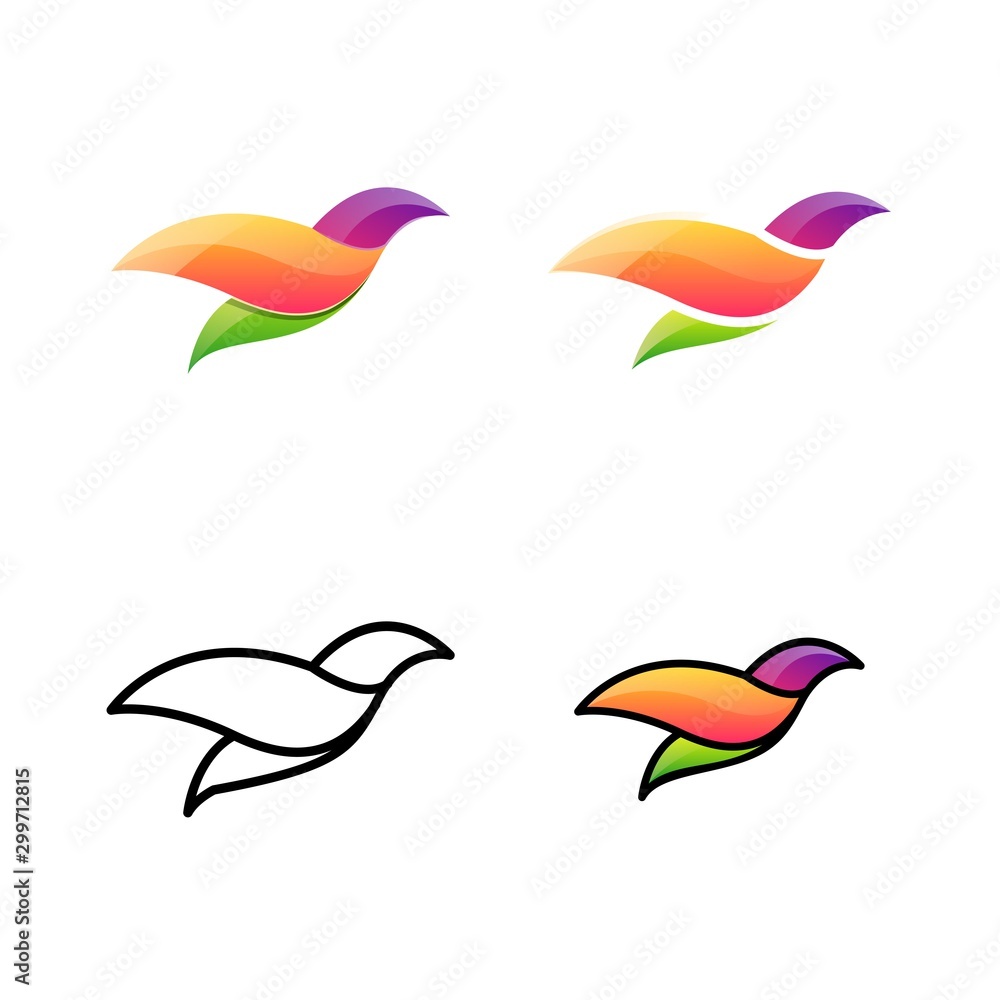Bird Eagle Colorful Designs Concept illustration Vector Template. Stock ...