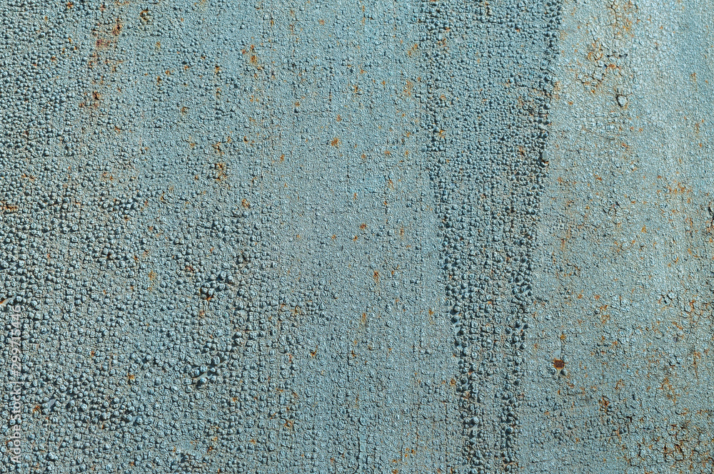 Light blue faded. Texture of stained metal surface with cracked paint ...
