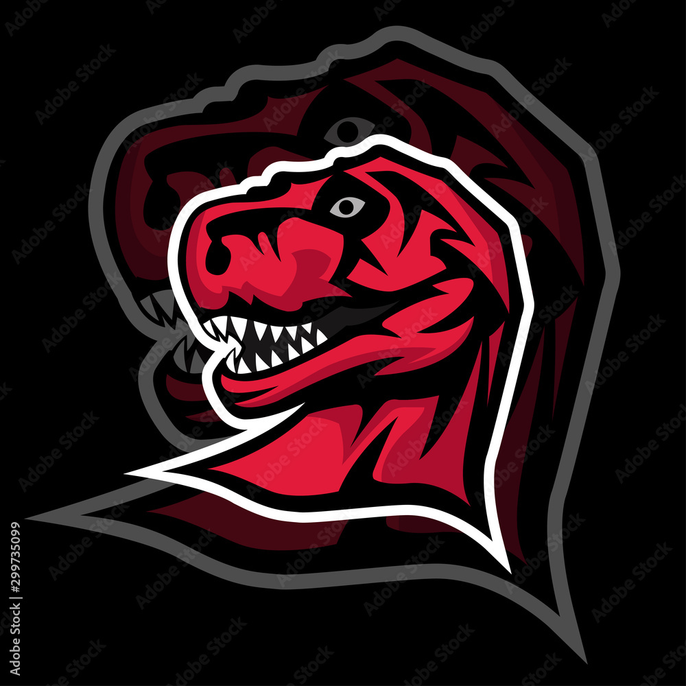 t-rex mascot logo - esport vector design template Stock Vector | Adobe ...