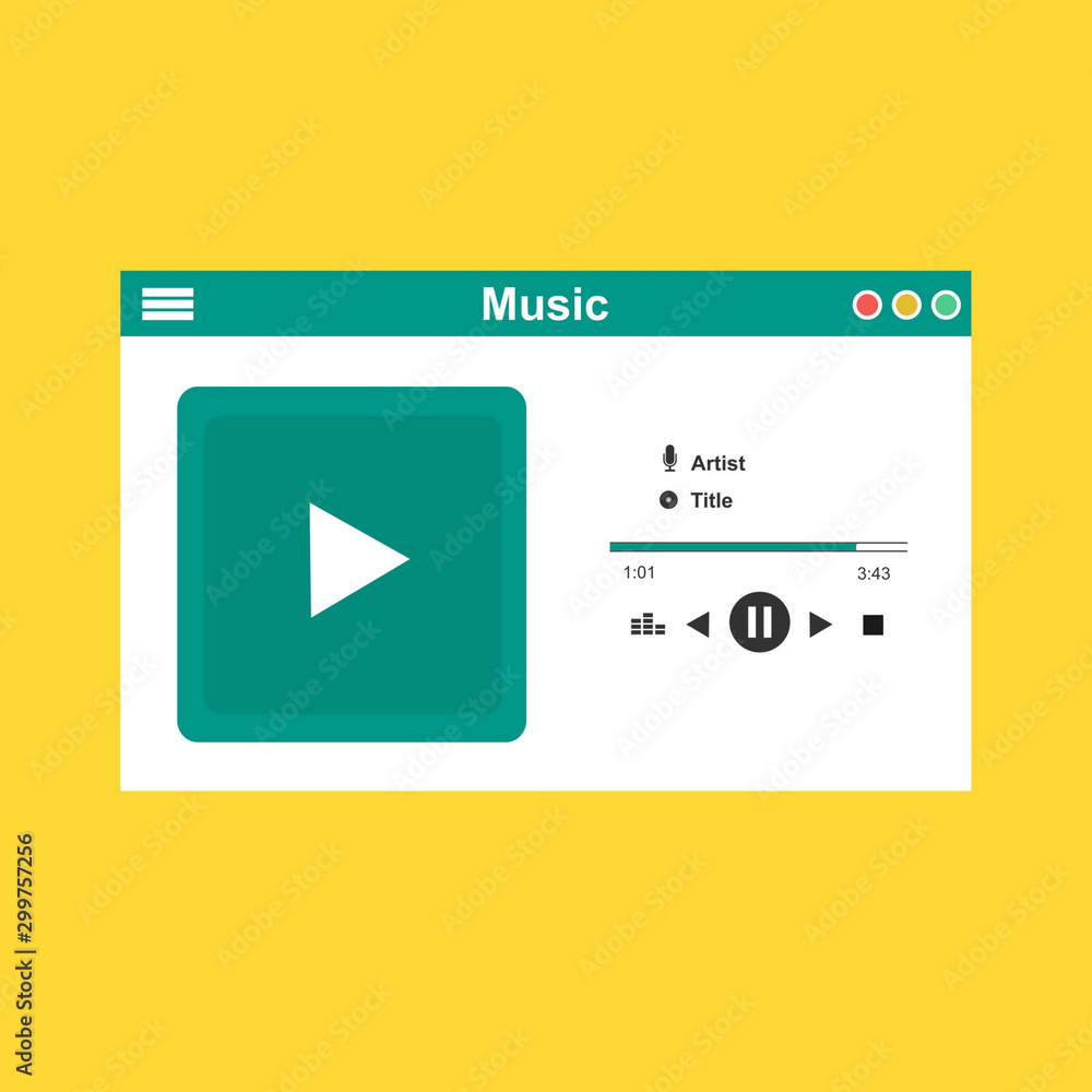 Online FM radio smartphone interface vector template. Mobile music ...