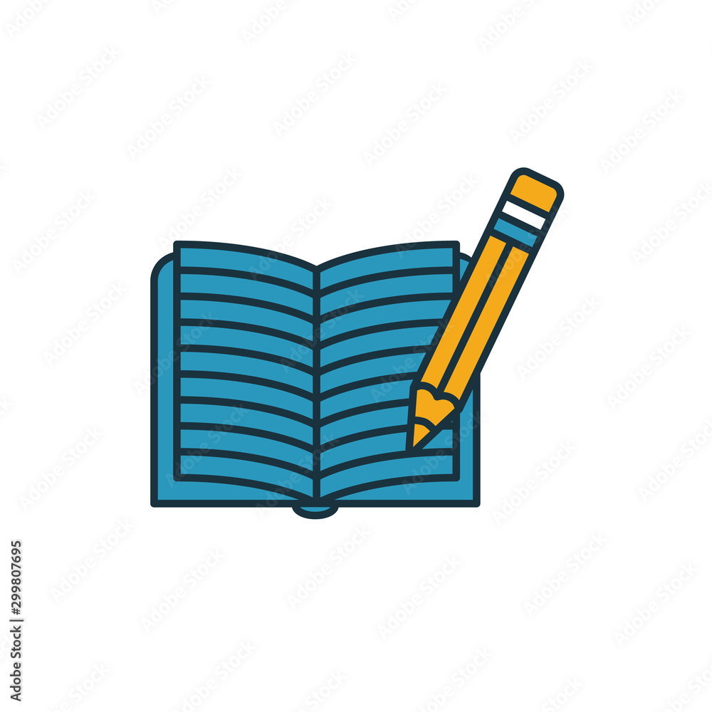 Vector de Stock Homework icon. Simple element from school icons ...